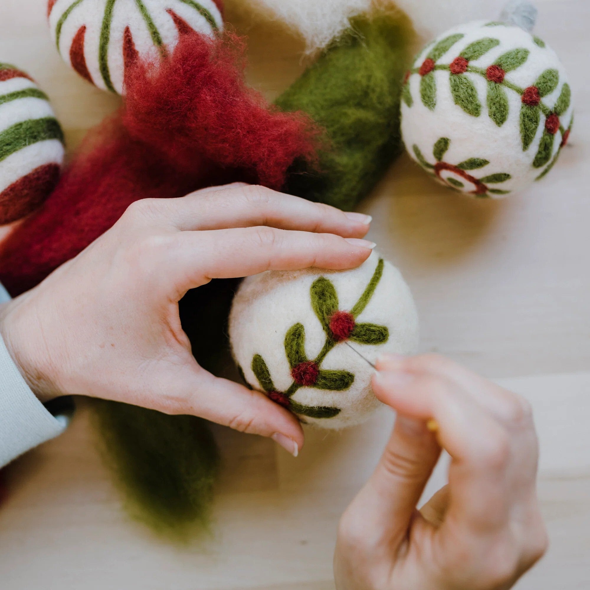 Felted Sky Christmas Ornaments Needle Felting Kit Leading Men Fiber Arts